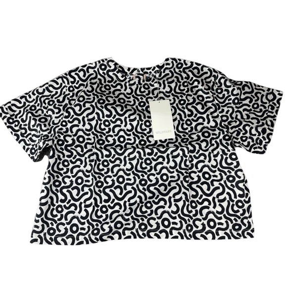 Wildfang | Tops | Wildfang Black White Abstract Squiggle Print Boxy ...